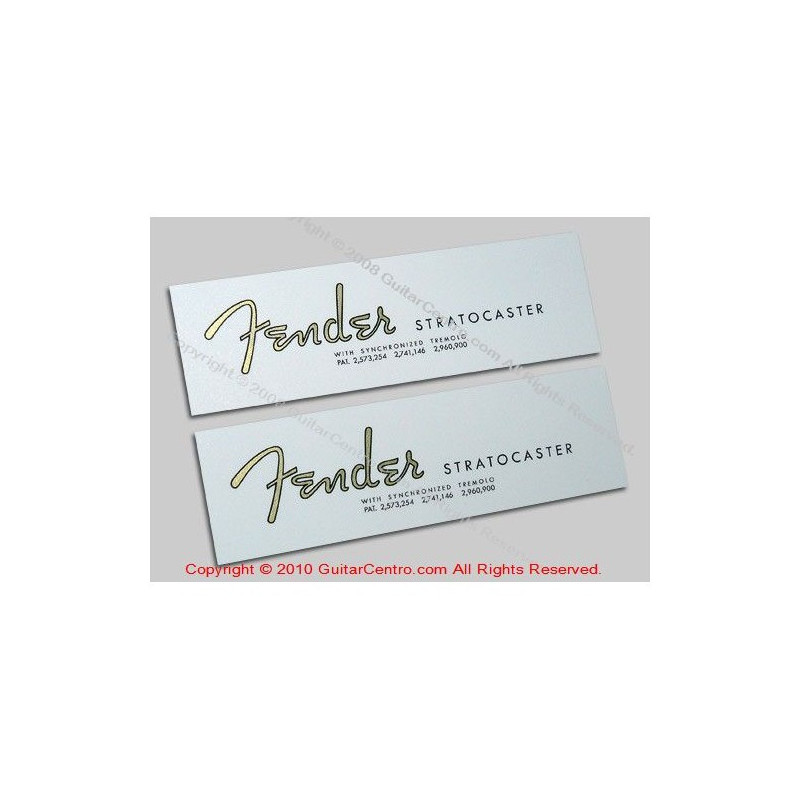 1962-1963 FENDER STRATOCASTER WATERSLIDE HEADSTOCK DECALS